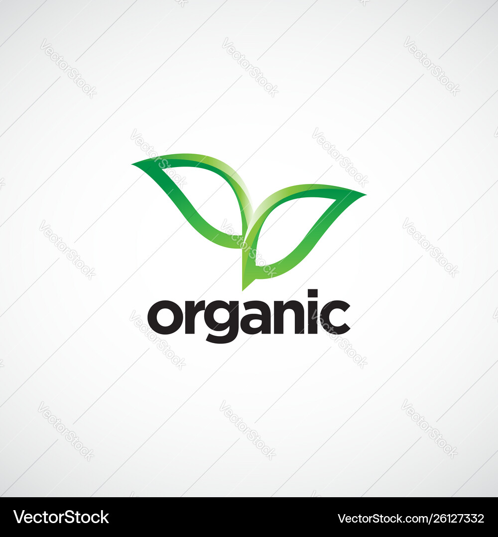 Organic leaves logo symbol icon Royalty Free Vector Image