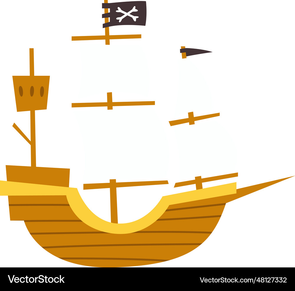 Pirate sailing ship Royalty Free Vector Image - VectorStock