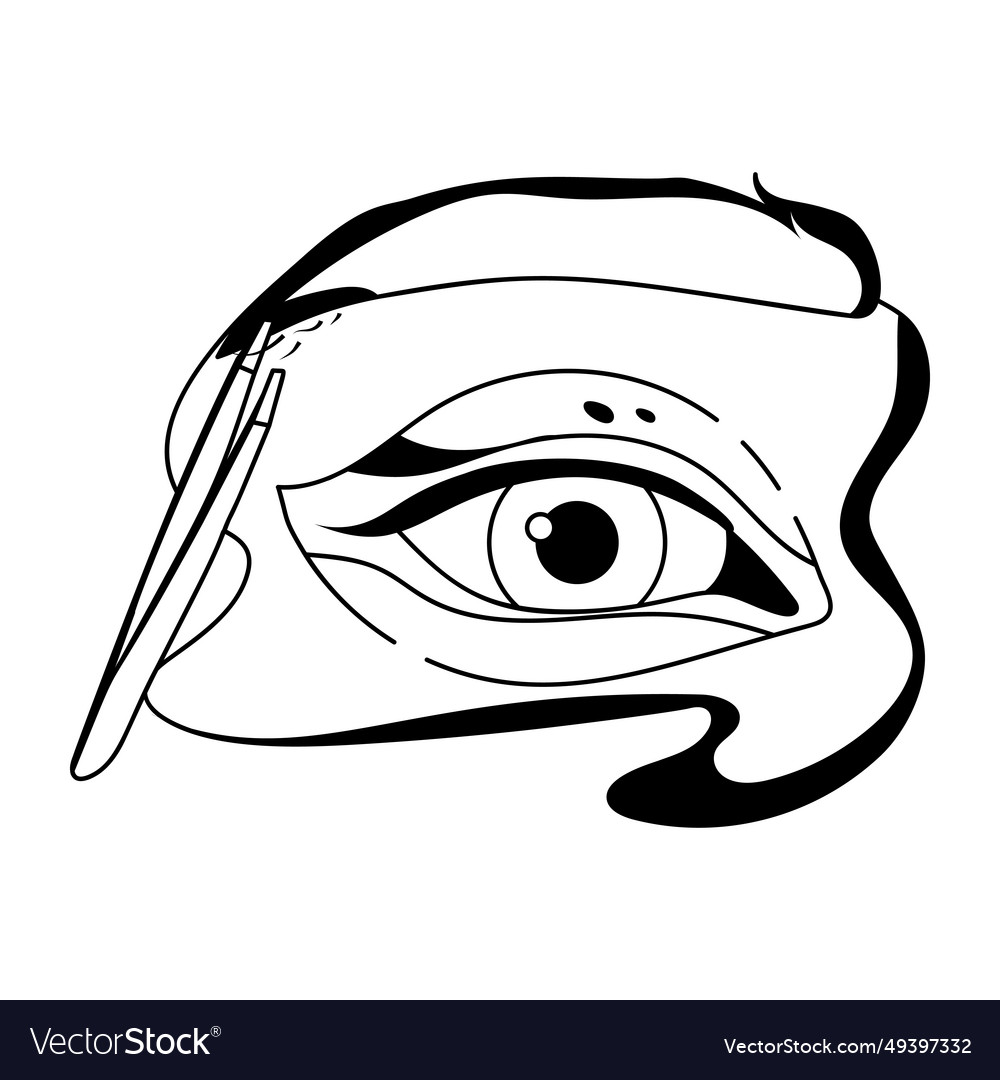 Plucking eyebrows Royalty Free Vector Image - VectorStock