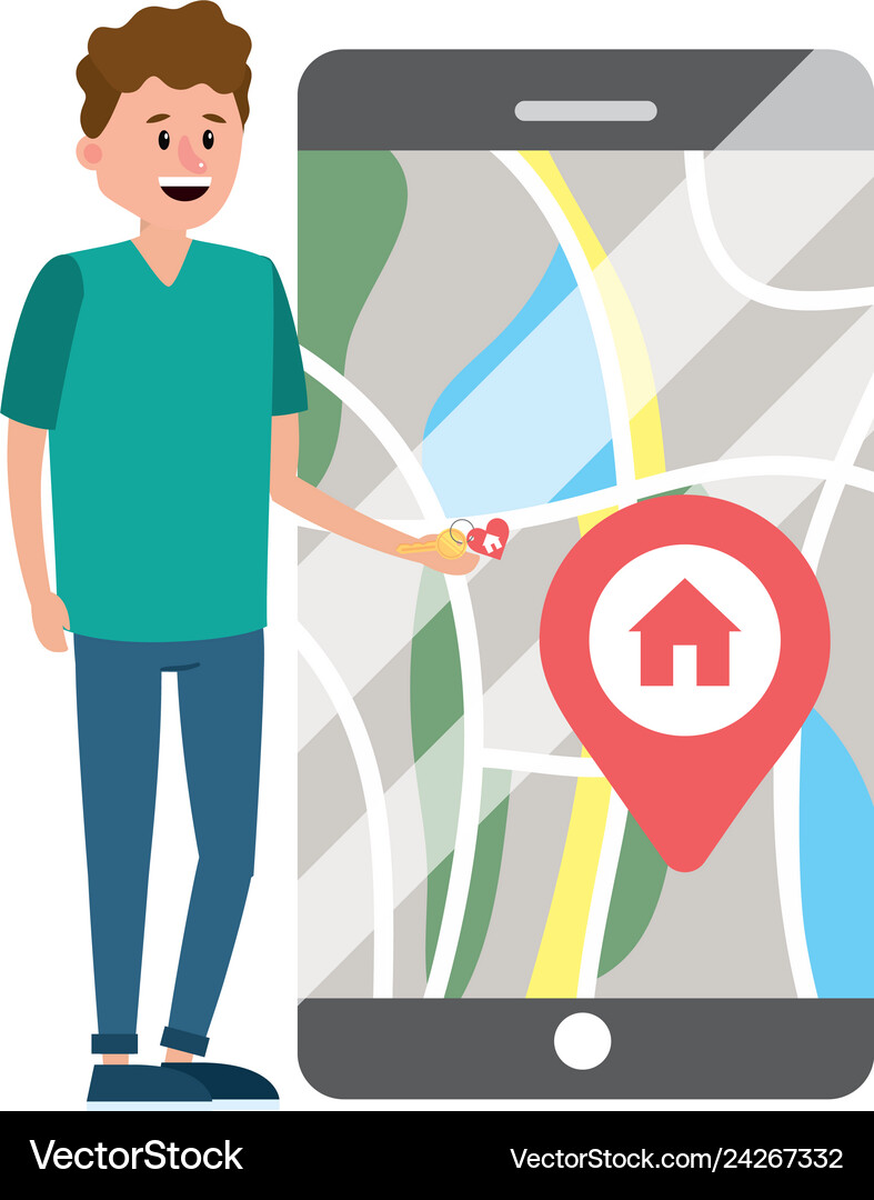 Real estate man cartoon Royalty Free Vector Image