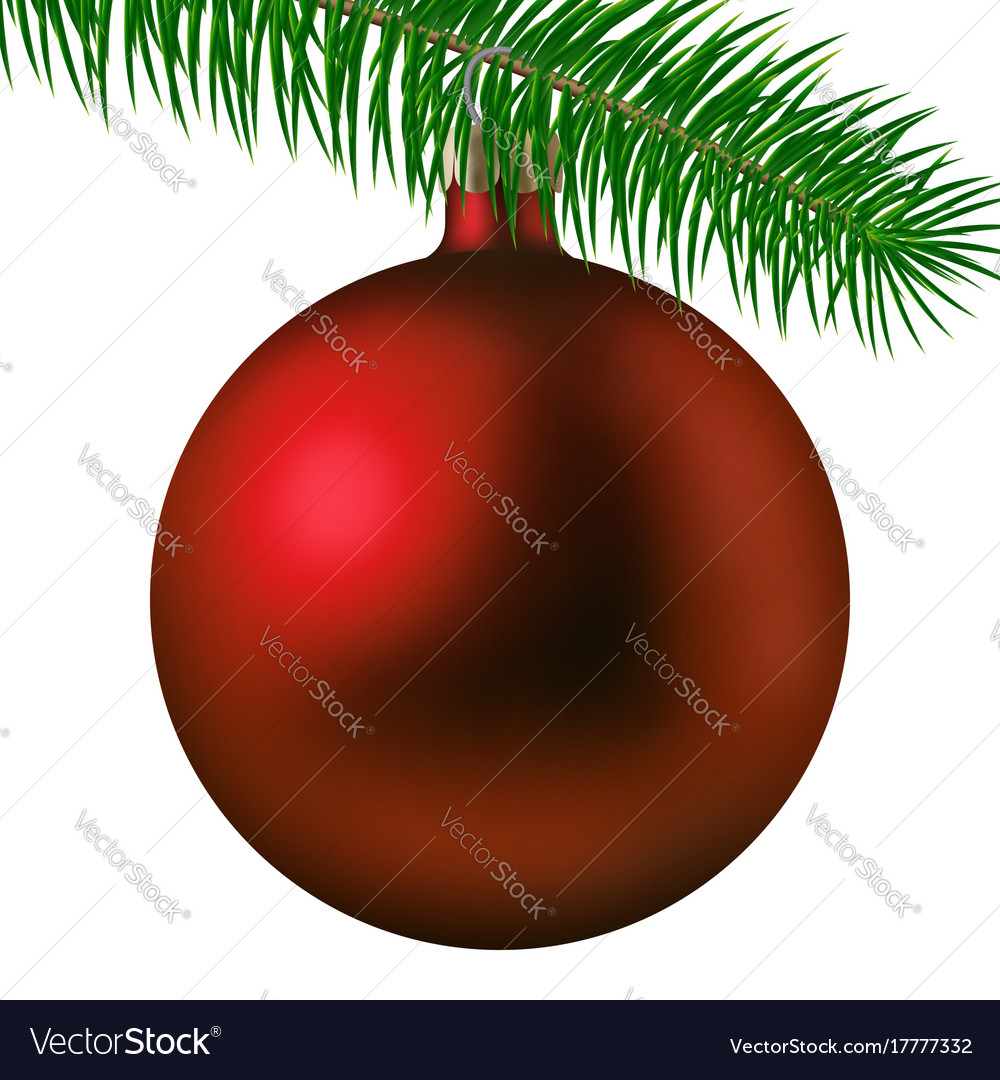 Realistic red matte christmas ball or bauble Vector Image