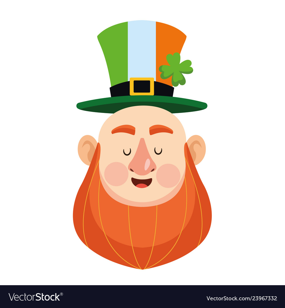 Saint patrick elf face Royalty Free Vector Image
