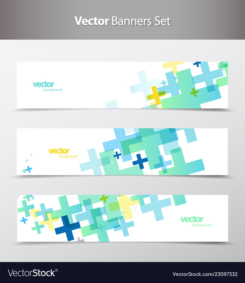 Set Of Abstract Colorful Web Headers Royalty Free Vector