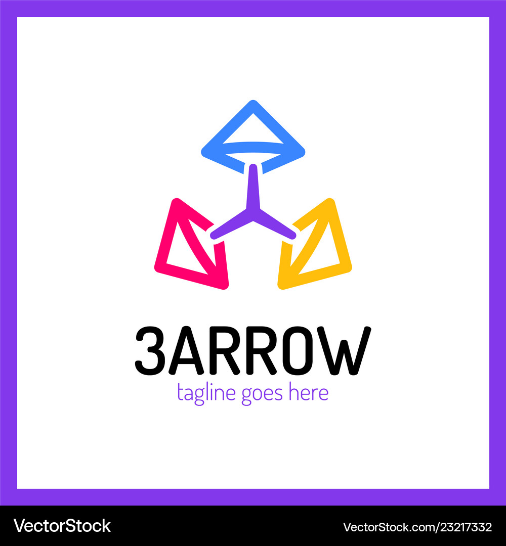 Three arrows logo Royalty Free Vector Image - VectorStock