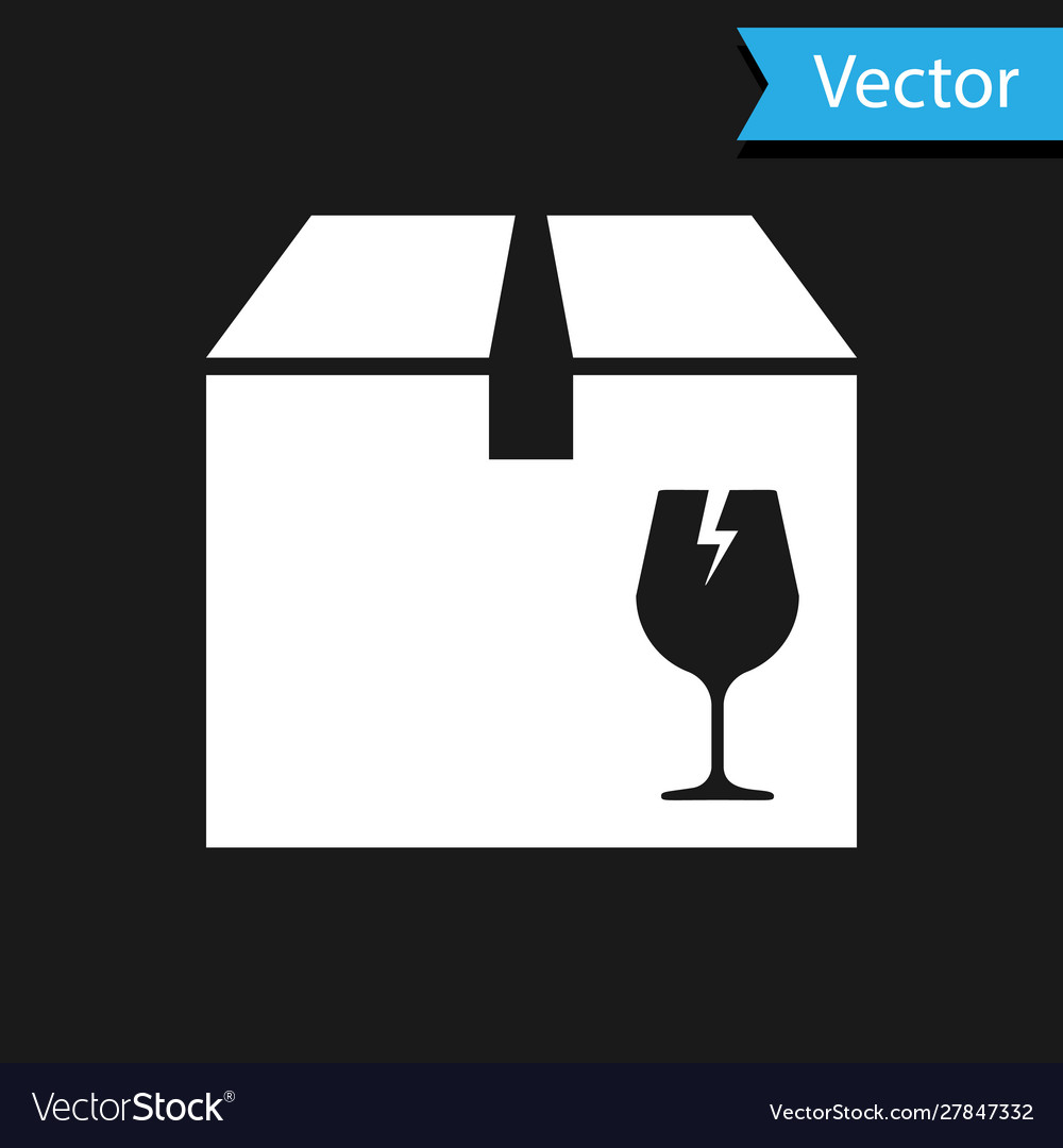 White delivery package box with fragile content Vector Image