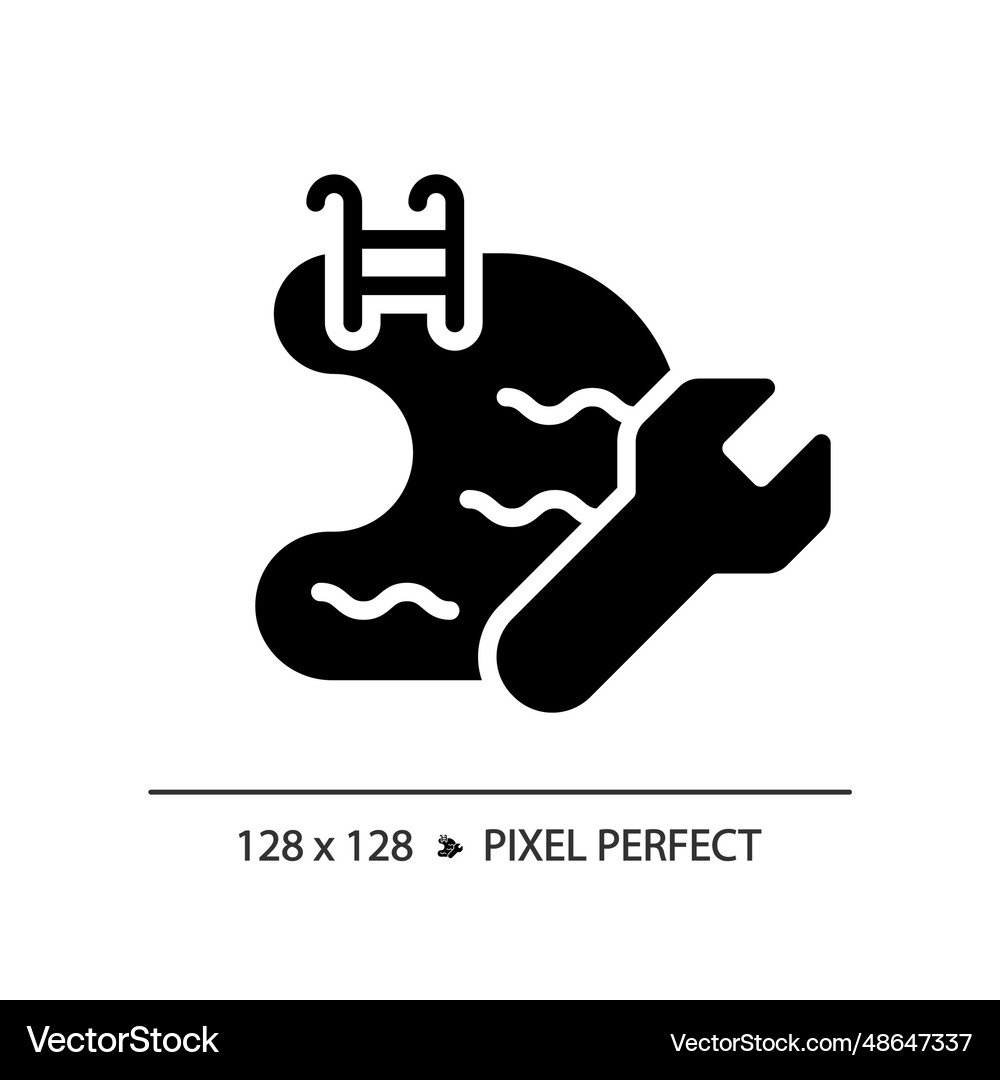 2d glyph style swimming pool maintenance icon Vector Image