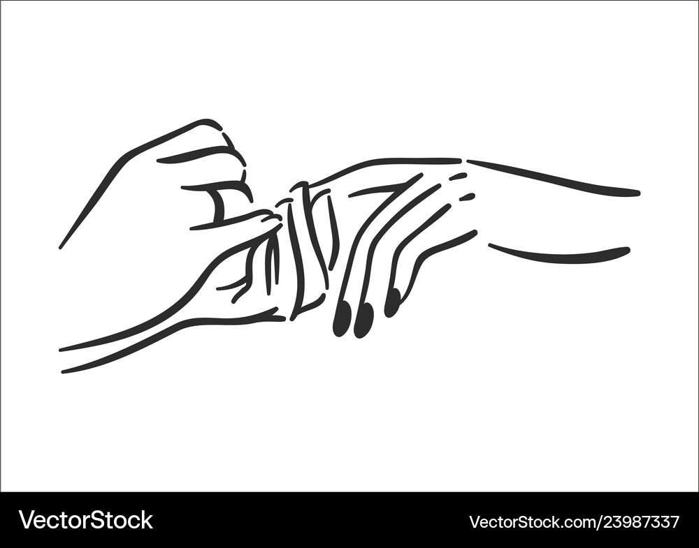 Concept of hands with manicure Royalty Free Vector Image