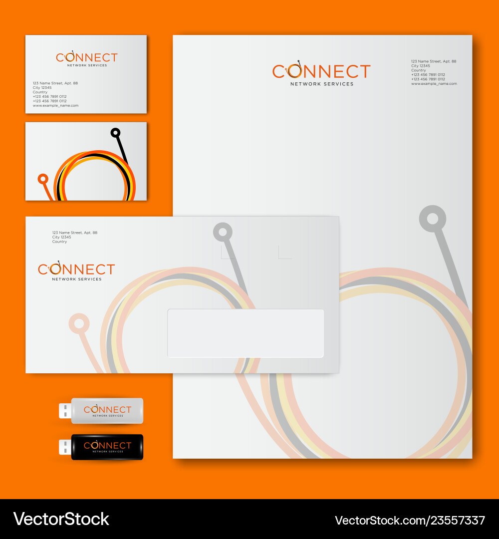 Connect logo corporate style optical fiber loops Vector Image