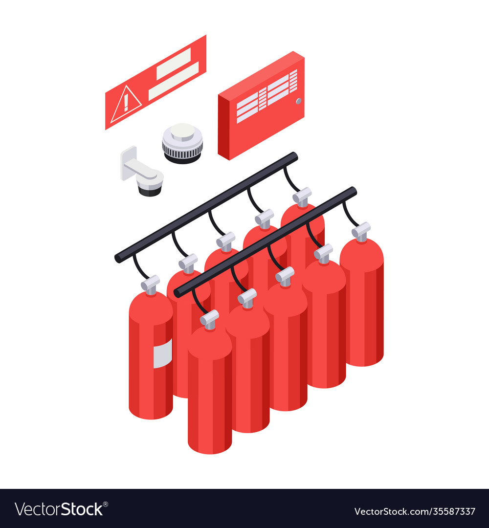 Cooling system elements composition Royalty Free Vector