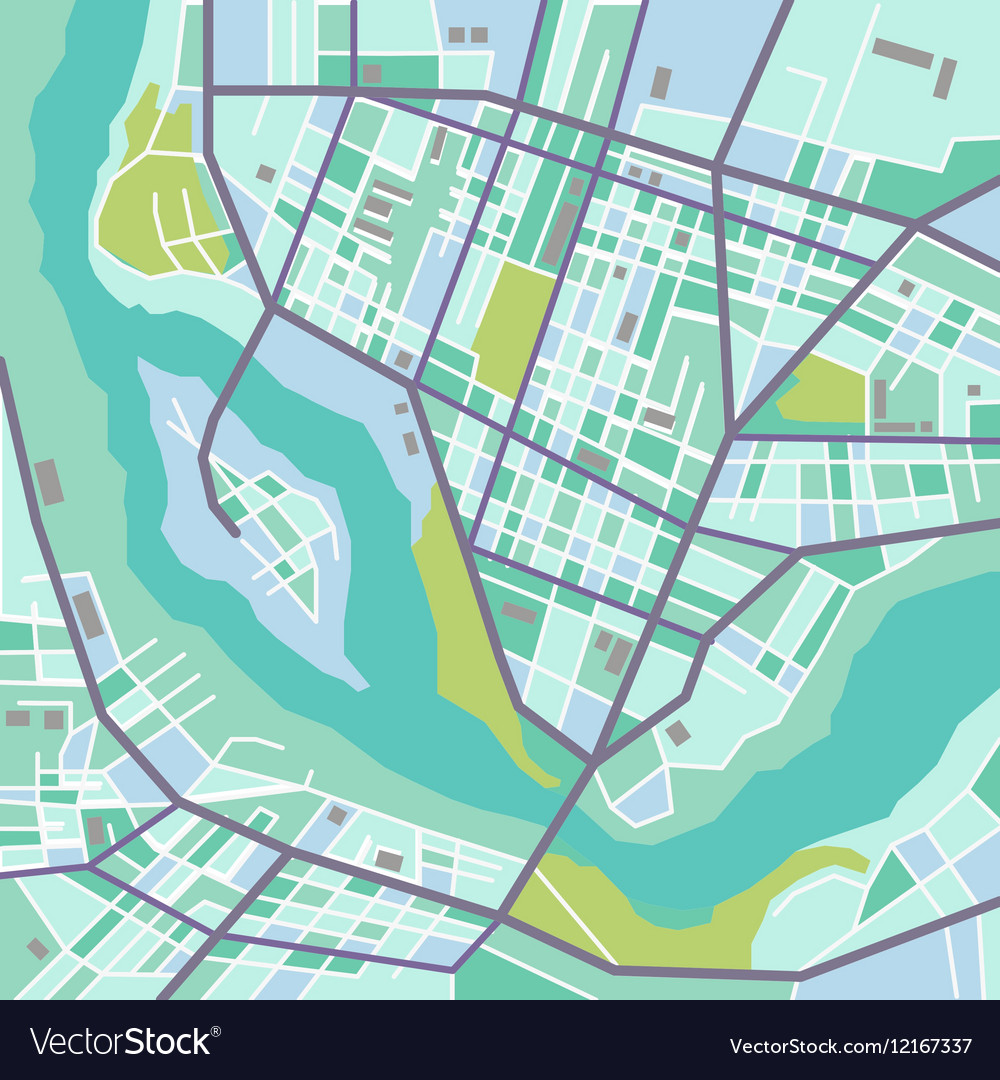Decorative city map Royalty Free Vector Image - VectorStock Decorative city map Royalty Free Vector Image - VectorStock