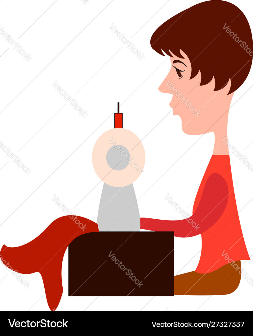 Dressmaker on white background Royalty Free Vector Image