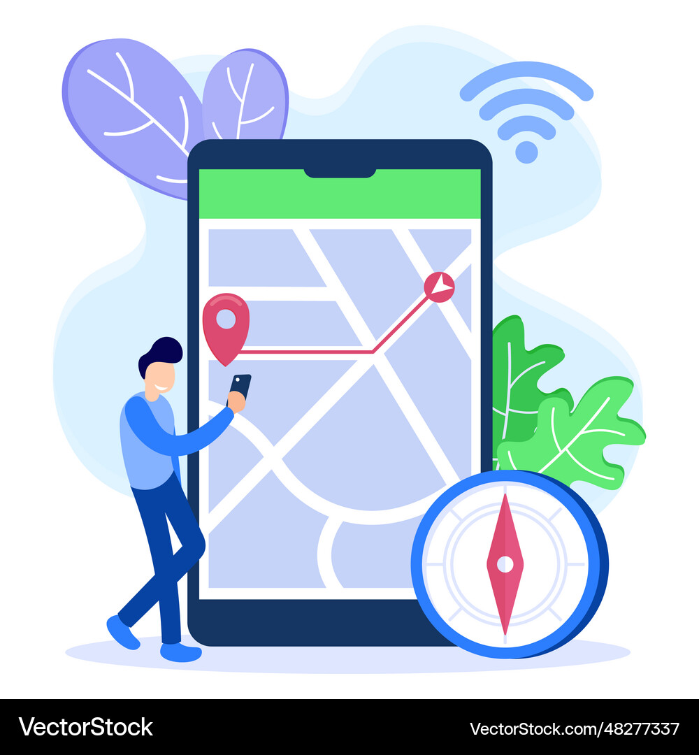 Graphic cartoon character of navigation Royalty Free Vector