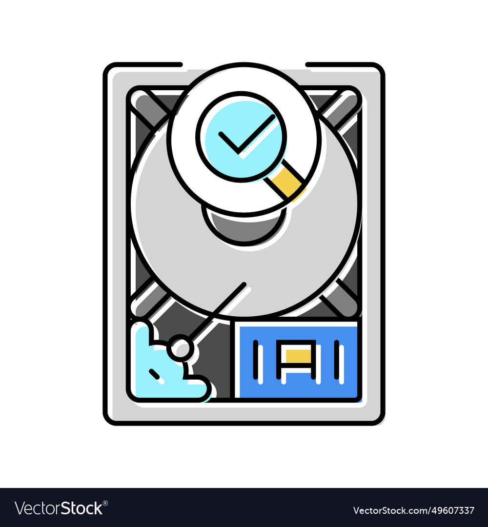 Hard drive check repair computer color icon Vector Image Hard drive check repair computer color icon Vector Image
