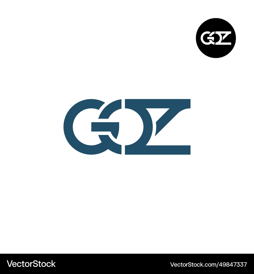 Letter goz monogram logo design Royalty Free Vector Image