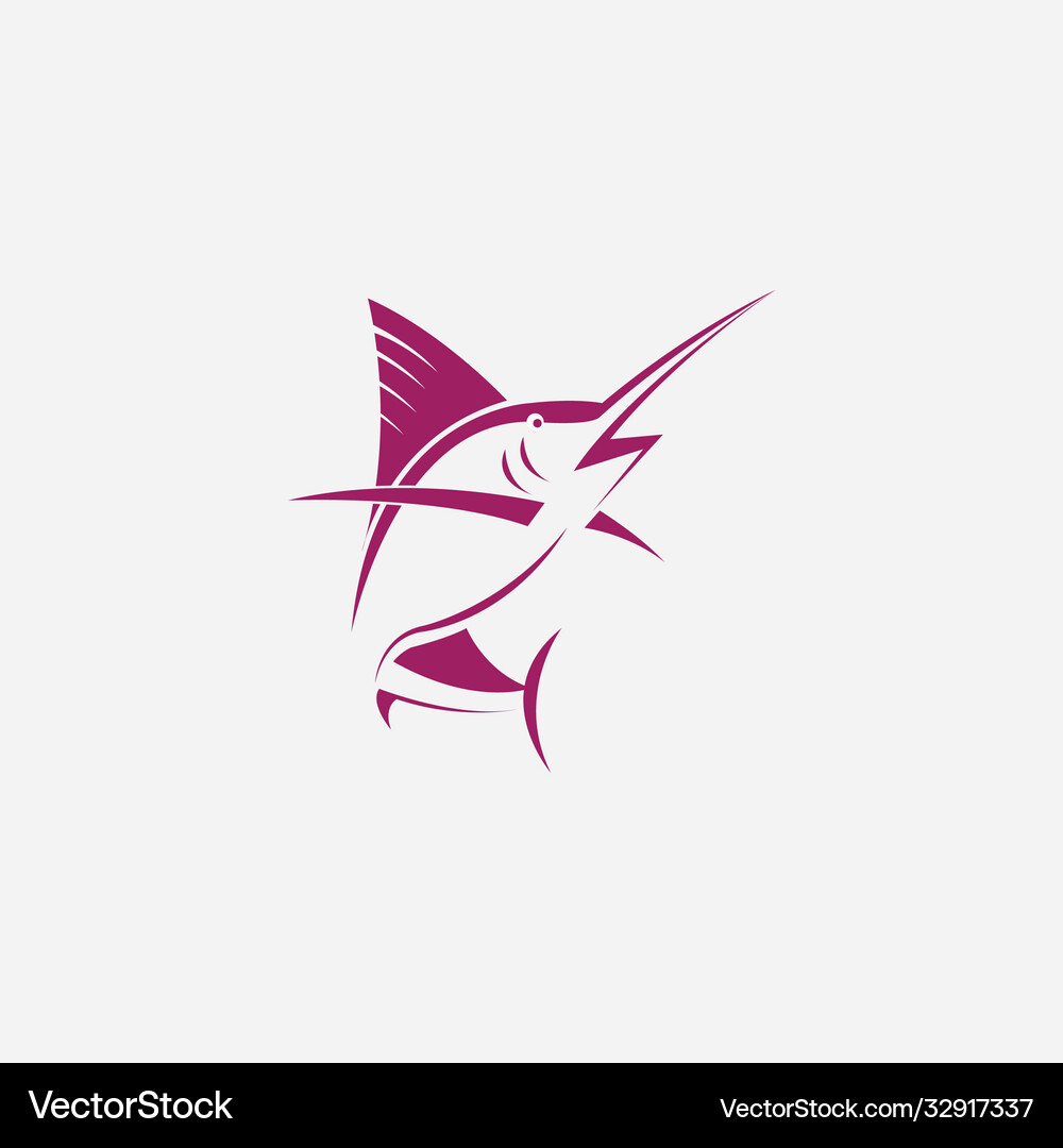Marlin fish logo abstract design Royalty Free Vector Image
