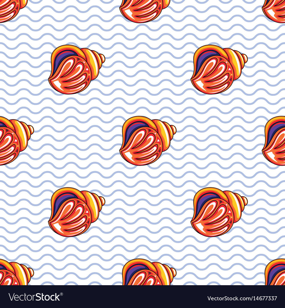 Ocean pattern seamless texture with hand drawn Vector Image