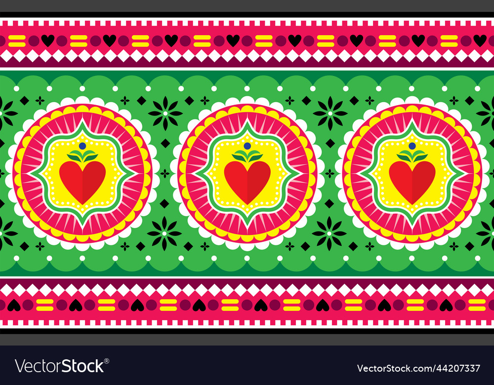 Pakistani indian truck art seamless pattern Vector Image Pakistani indian truck art seamless pattern Vector Image