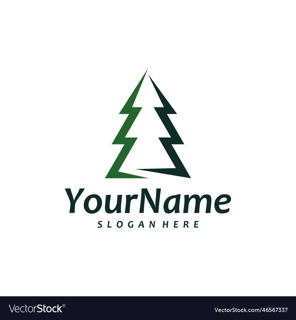 Pine tree logo template creative tree logo Vector Image