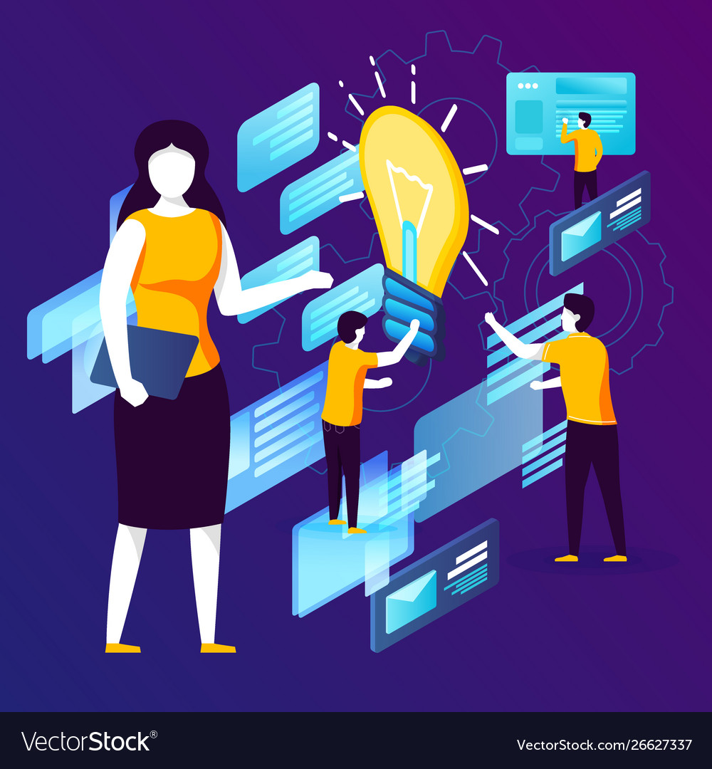 Problem solution people idea light bulb Royalty Free Vector