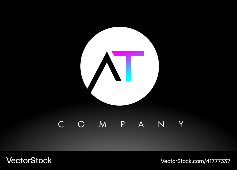 Purple black at logo letter design Royalty Free Vector Image