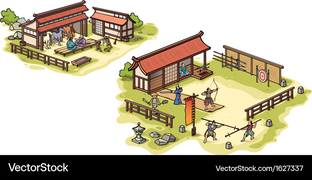 Samurai training camp Royalty Free Vector Image