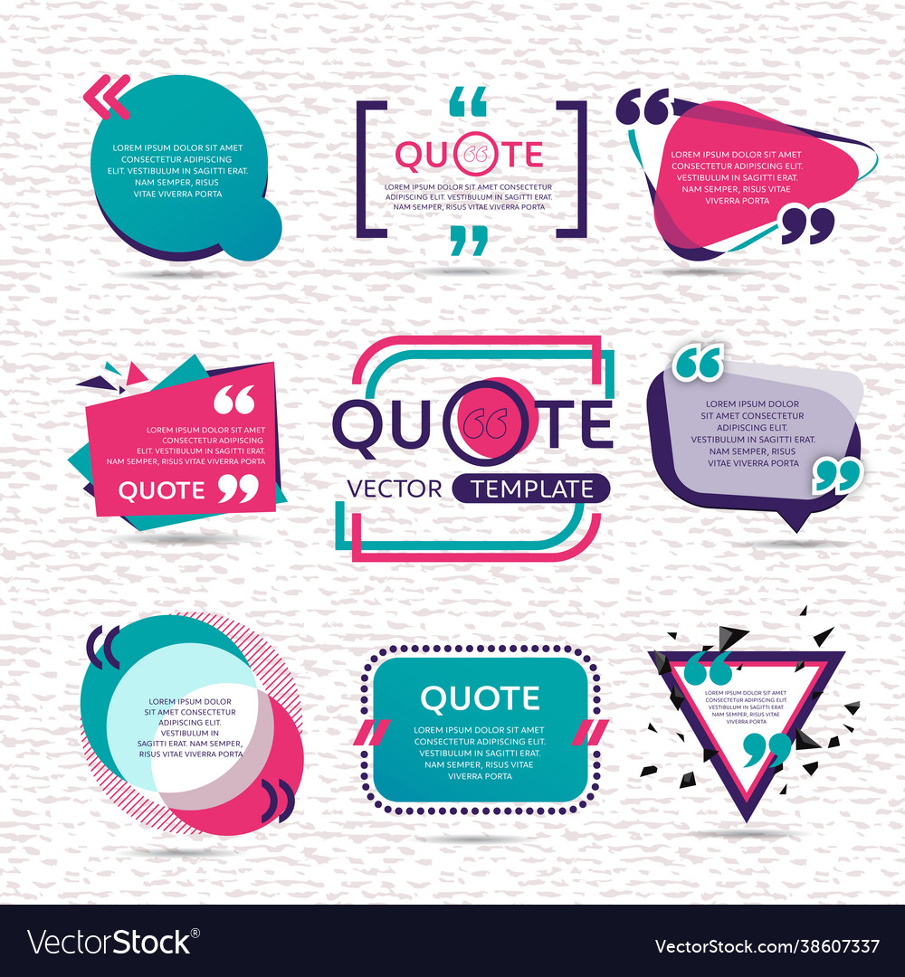 Set creative quote text template Royalty Free Vector Image
