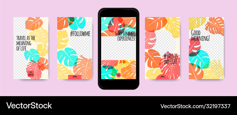 Stories templates for social media design Vector Image