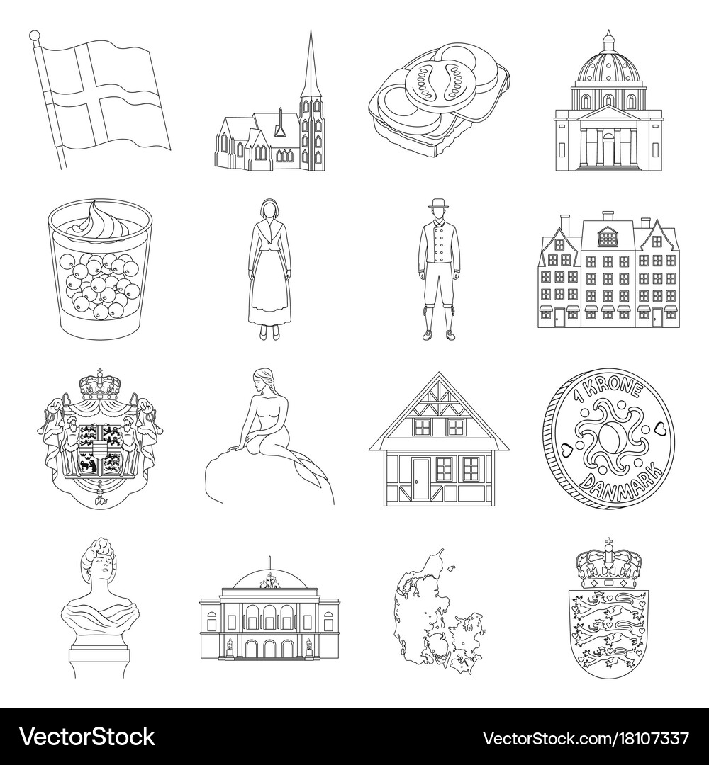Symbol denmark buildings and other web icon Vector Image