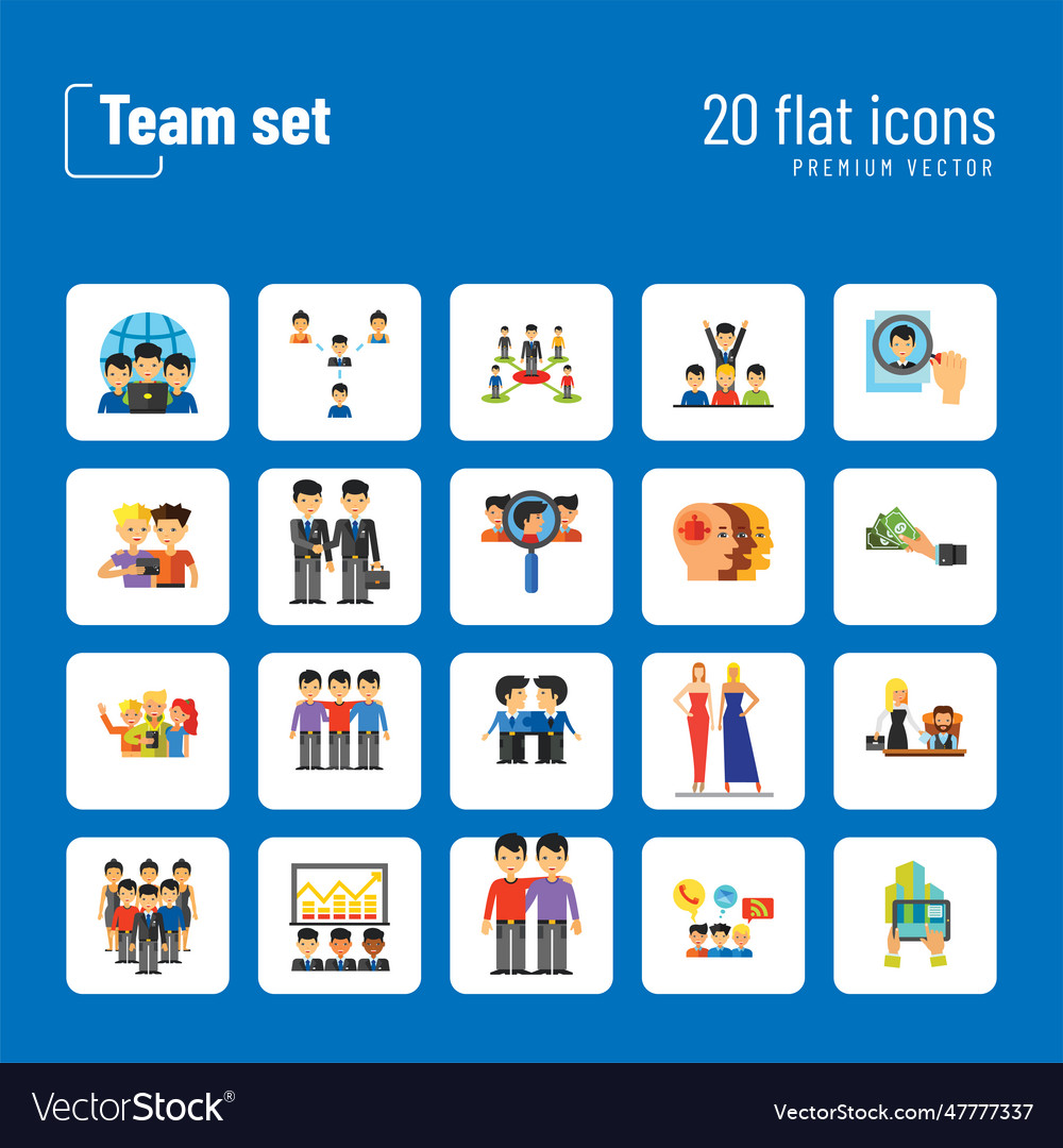 Team icon set Royalty Free Vector Image - VectorStock