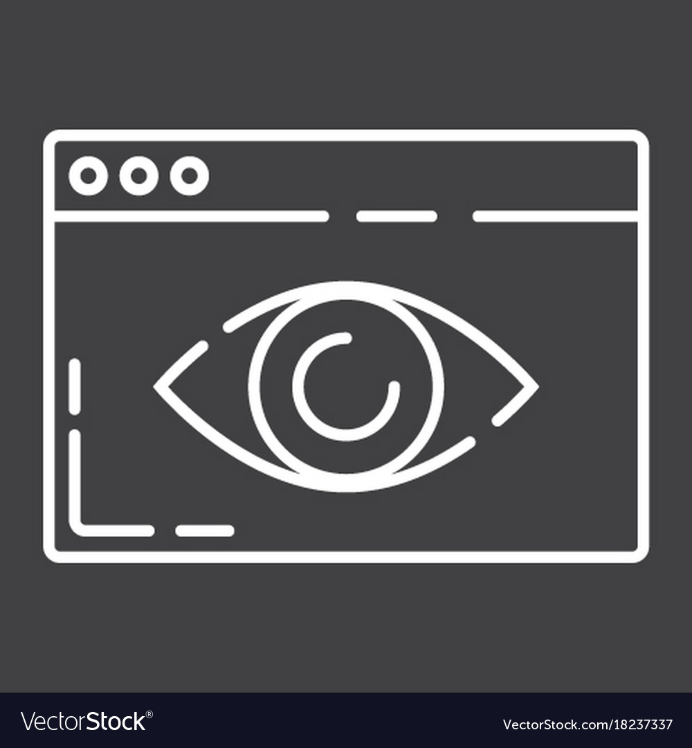 Web visibility line icon seo and development Vector Image