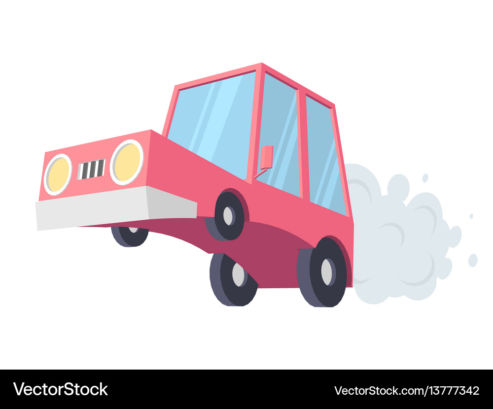 Abstract creative funny cartoon car set isolated Vector Image