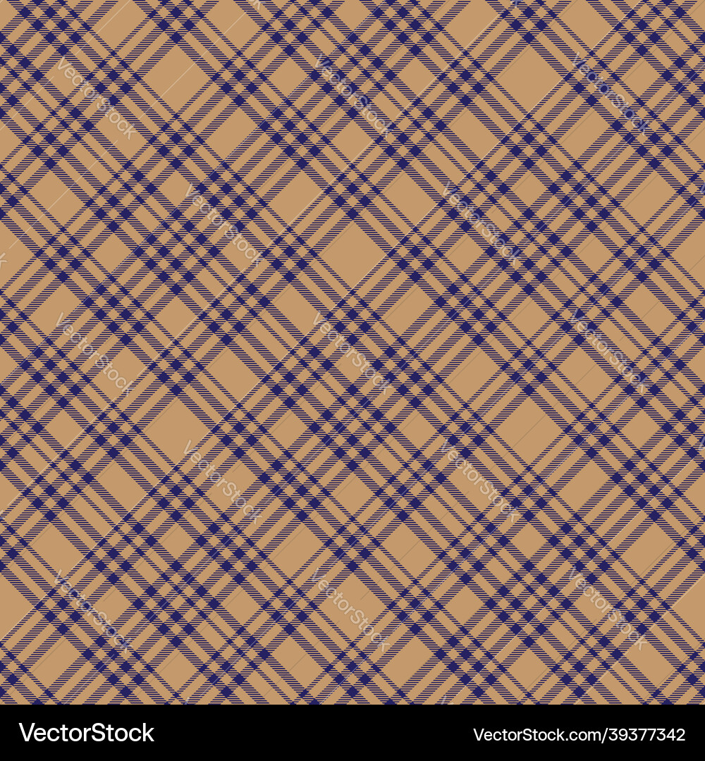Blue diagonal plaid tartan textured seamless Vector Image