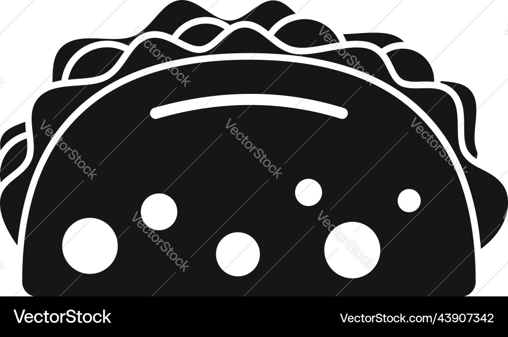 Cooked taco icon simple mexican food Royalty Free Vector