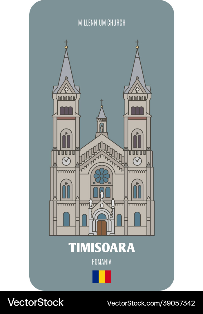 Millennium church in timisoara romania Royalty Free Vector