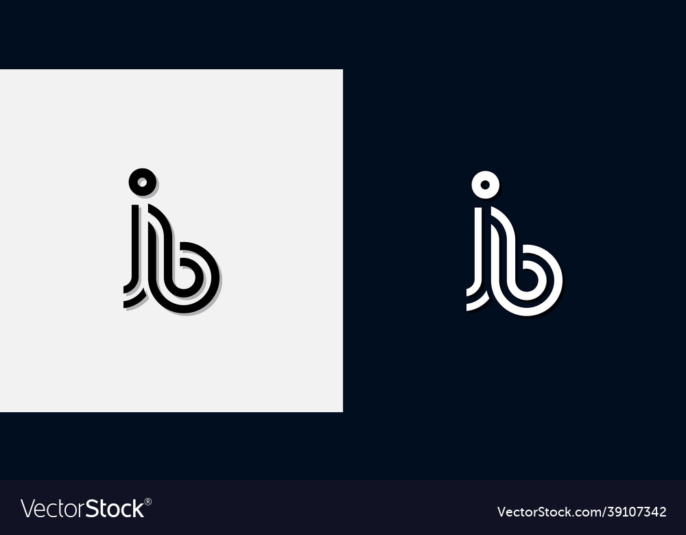 Modern abstract initial letter jb logo Royalty Free Vector