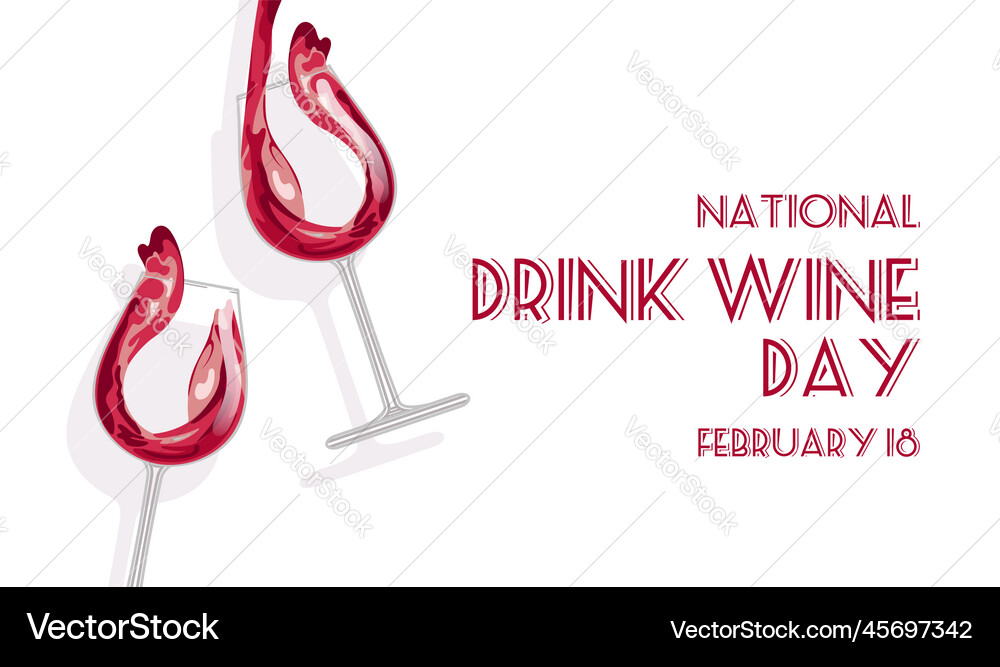 National drink wine day february horizontal Vector Image