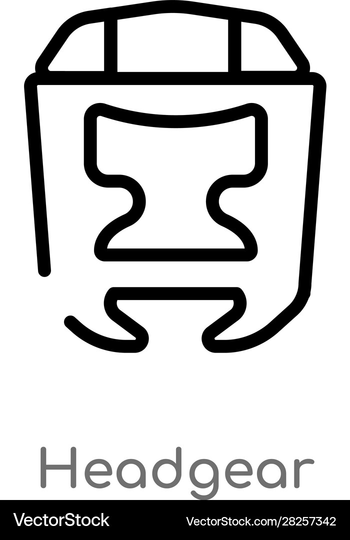 Outline headgear icon isolated black simple line Vector Image
