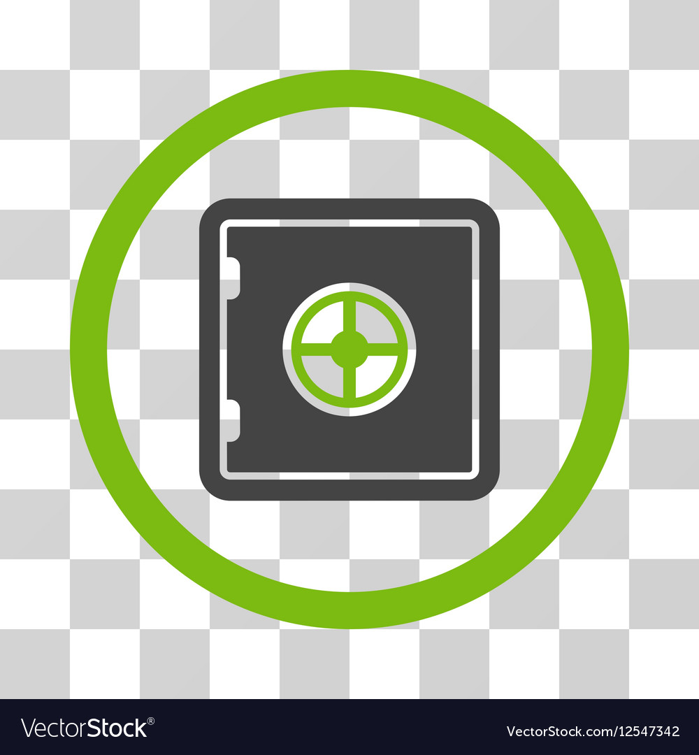 Safe flat rounded icon Royalty Free Vector Image
