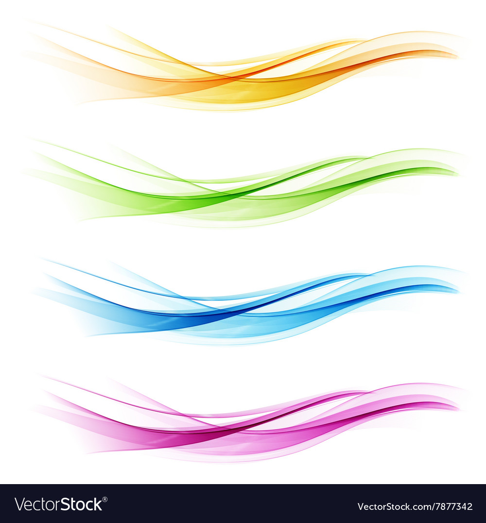 Set of abstract color wave Royalty Free Vector Image