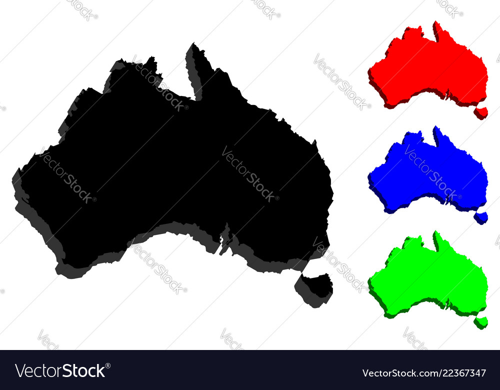 3d map australia Royalty Free Vector Image - VectorStock