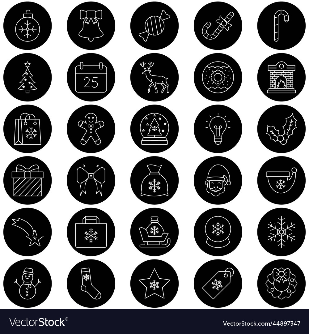 Christmas icon pack Royalty Free Vector Image - VectorStock