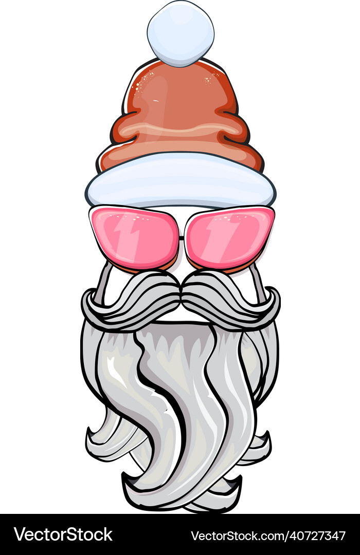 Cool hipster santa claus with red hat Royalty Free Vector