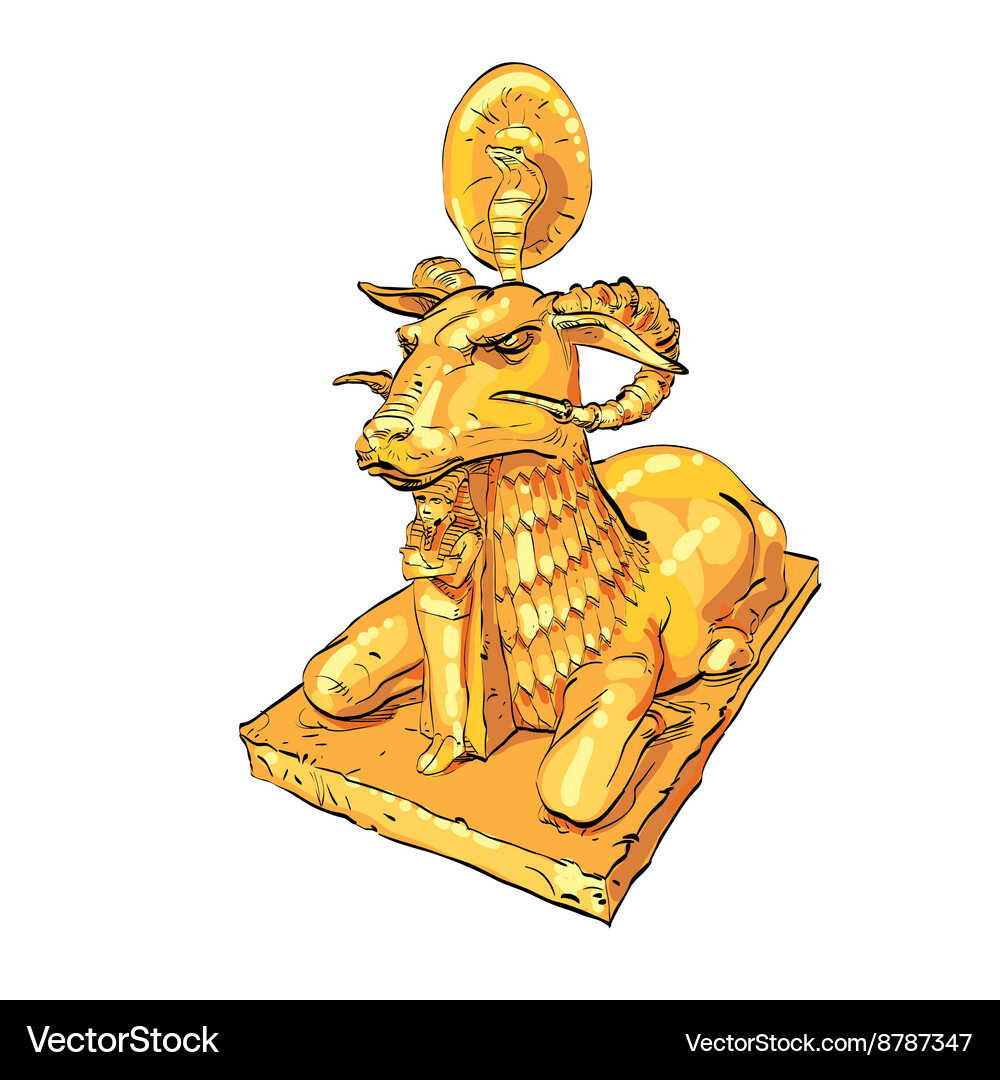 Fantastic golden sheep from tales Royalty Free Vector Image