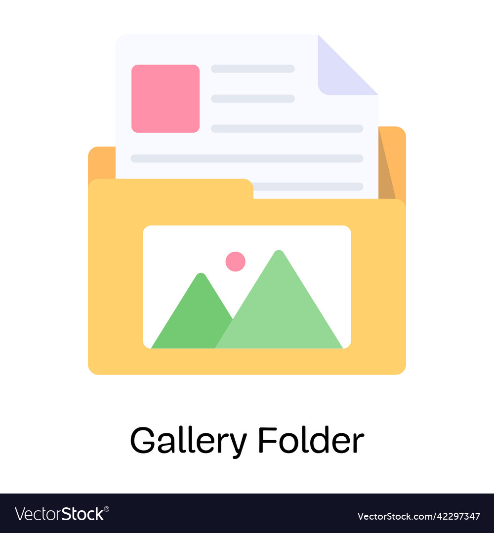Gallery folder Royalty Free Vector Image - VectorStock