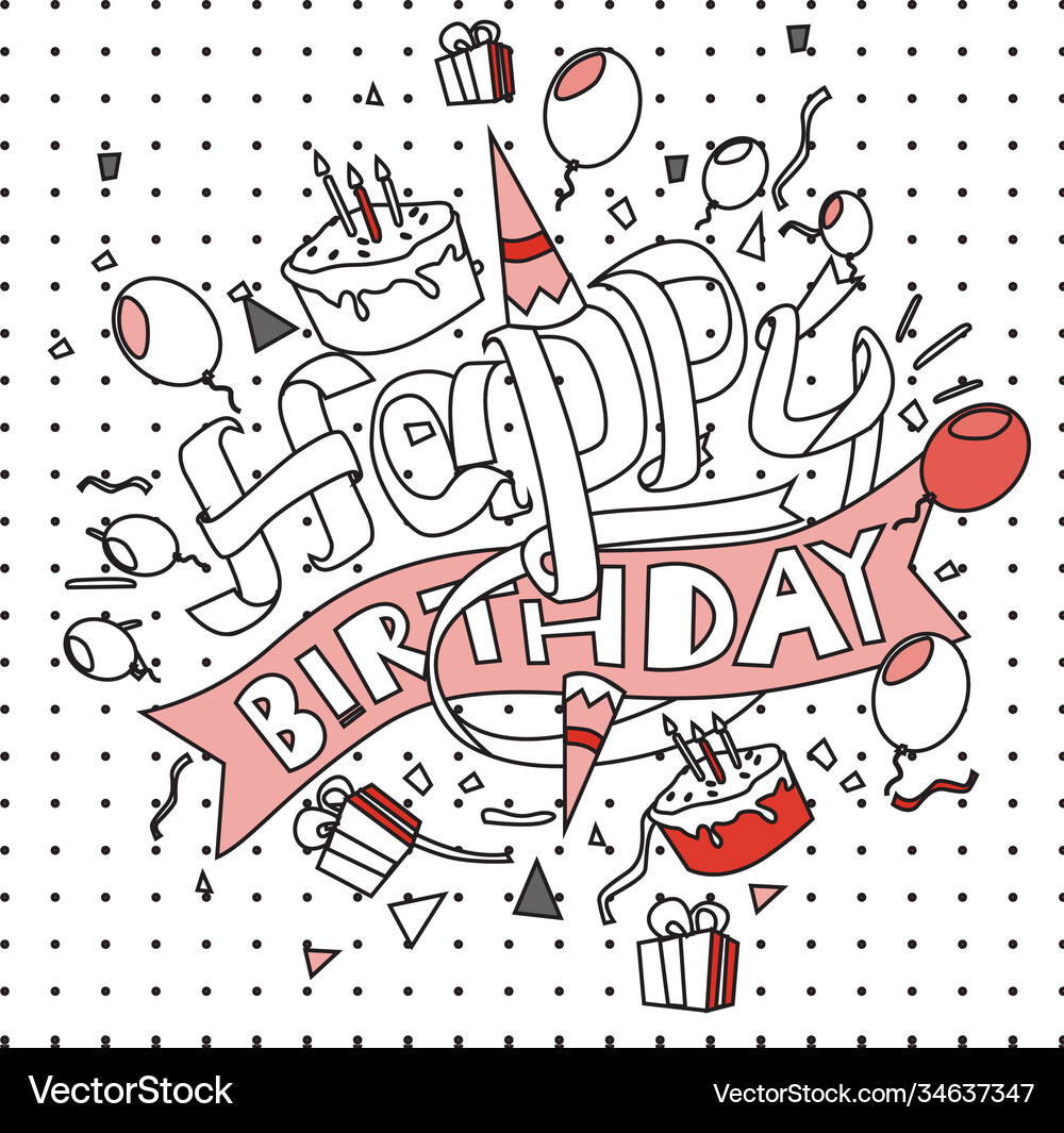 Happy birthday typography design for greeting Vector Image