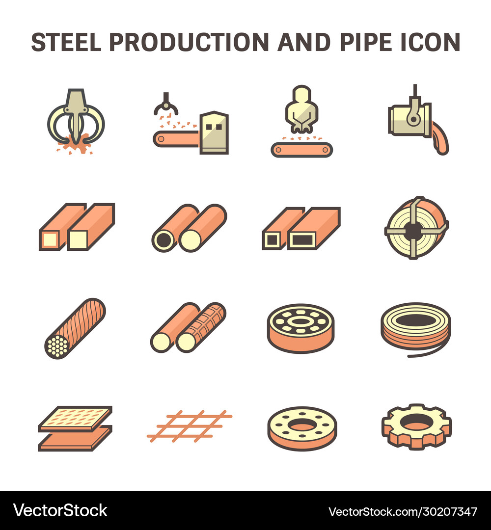 Icon steel pipe and beam product Royalty Free Vector Image