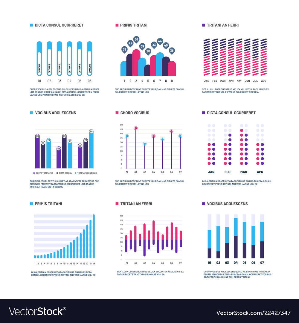 Infographics marketing graphs financial histogram Vector Image Infographics marketing graphs financial histogram Vector Image