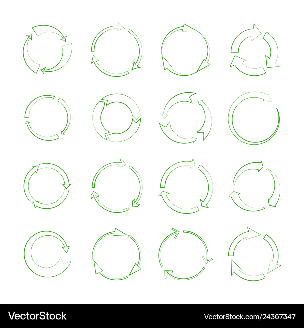 Line recycle arrows signs isolated on white Vector Image