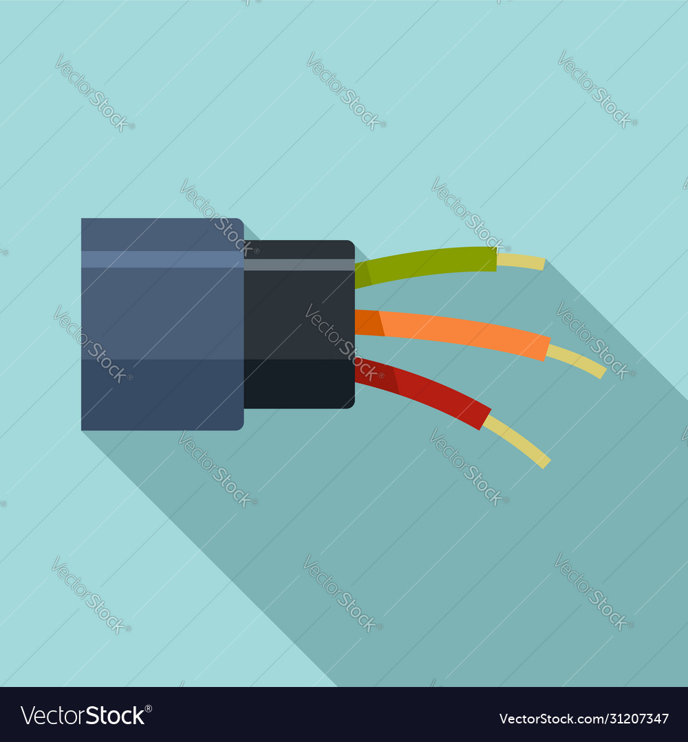Optic cable icon flat style Royalty Free Vector Image