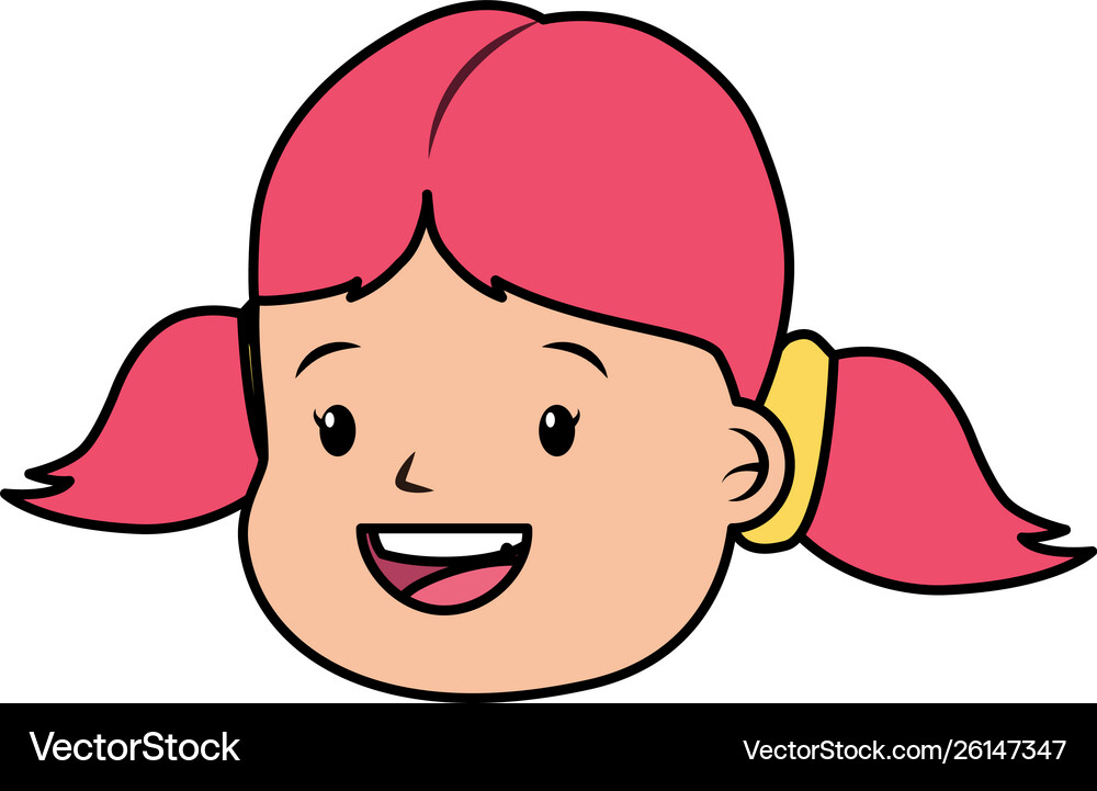 Smiling girl face on white background Royalty Free Vector
